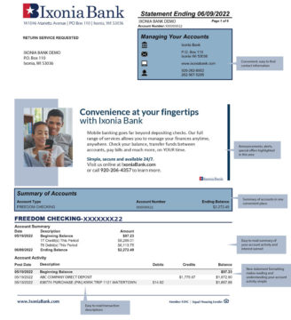 Your Bank Statement - Ixonia Bank